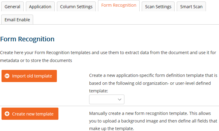 Create a 'Form Recognition' template